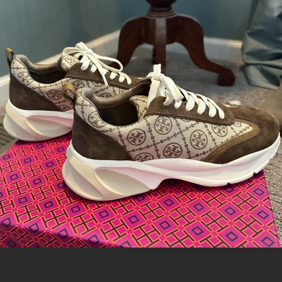 Tory Burch | Shoes | Nib Tory Burch Hazel T Monogram Good Luck Trainer ...